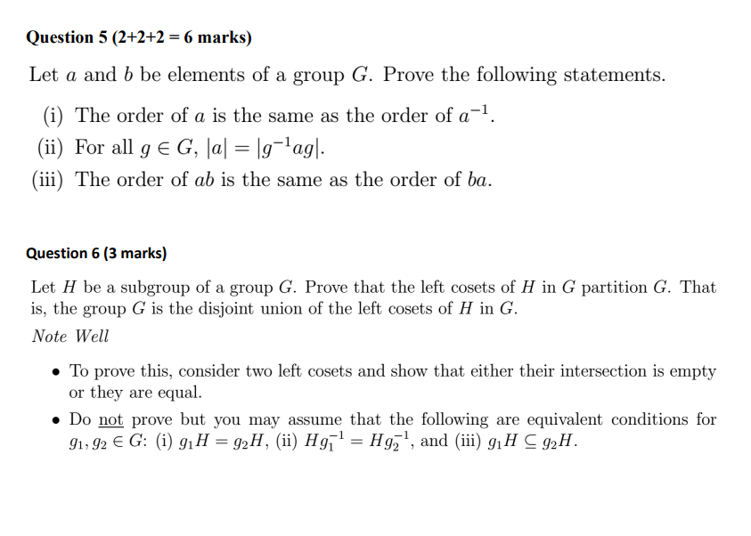 Solved Question \\( 5(2+2+2=6 \\) marks \\( ) \\) Let \\( a | Chegg.com