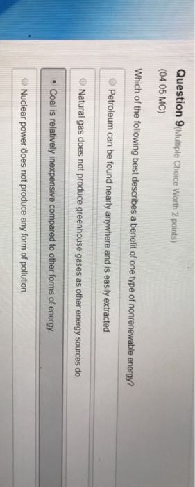 Solved Question 9 Multiple Choice Worth 2 points) (04 05 MC) | Chegg.com