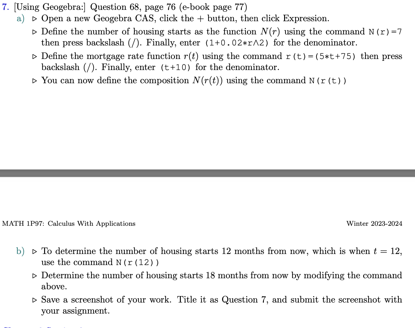 Solved [Using Geogebra:] ﻿Question 68, ﻿page 76 (e-book page | Chegg.com