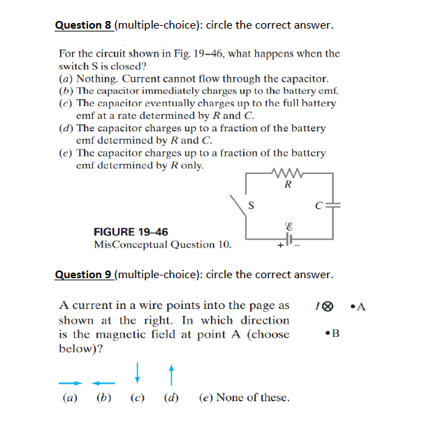 Solved Question 8 (multiple-choice): circle the correct | Chegg.com