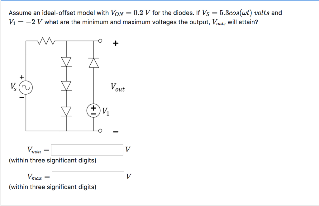 Assume an ideal-offset model with VON-0.2 V for the | Chegg.com
