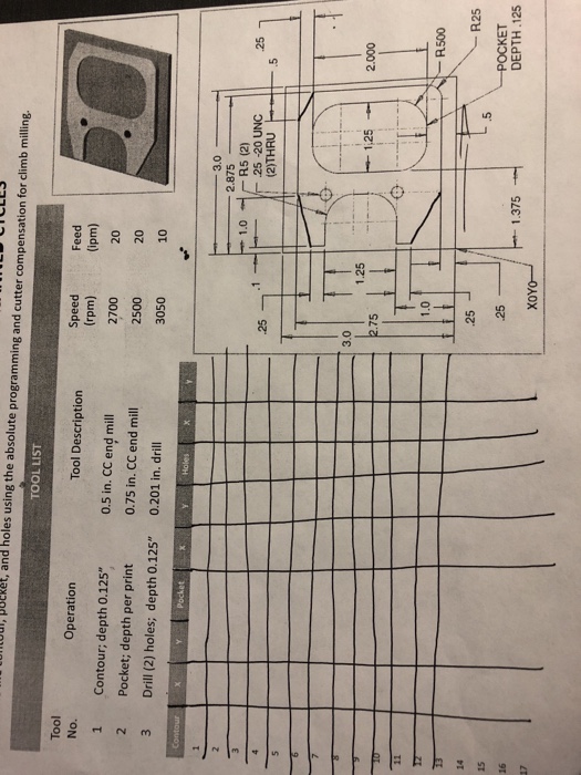 Need to write cnc code using G and M codes to creste | Chegg.com