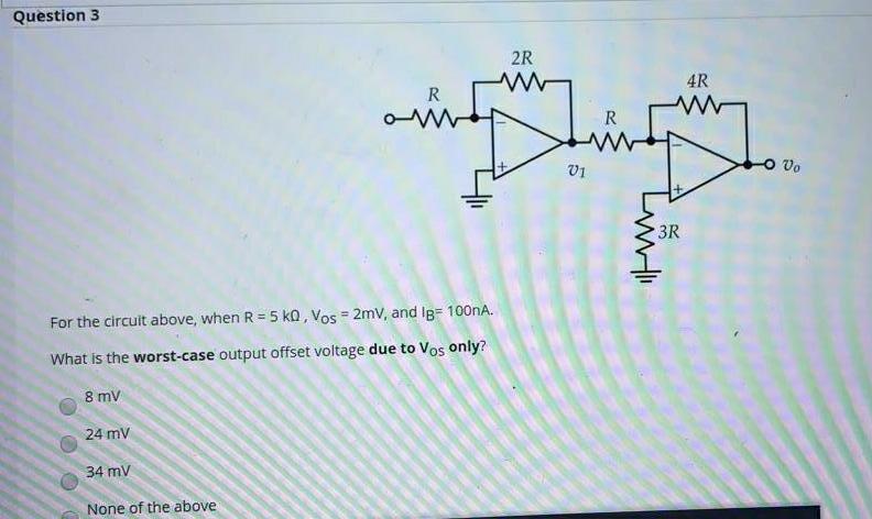 Solved RA OV. Vso + For the buffer above, when Vos = 2mv, | Chegg.com
