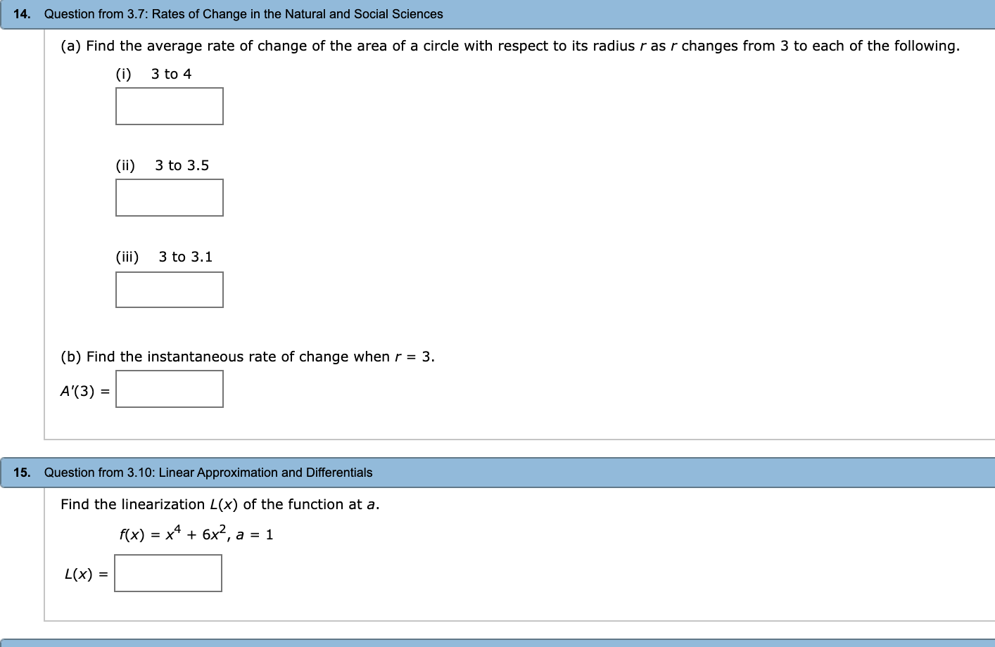 Solved 14. Question from 3.7: Rates of Change in the Natural | Chegg.com
