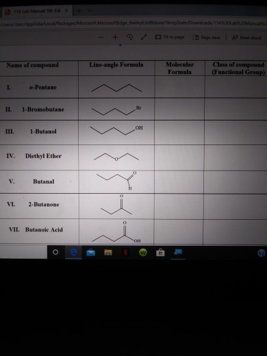 Solved Name of compound Line-angle Formula Molecular Formula | Chegg.com
