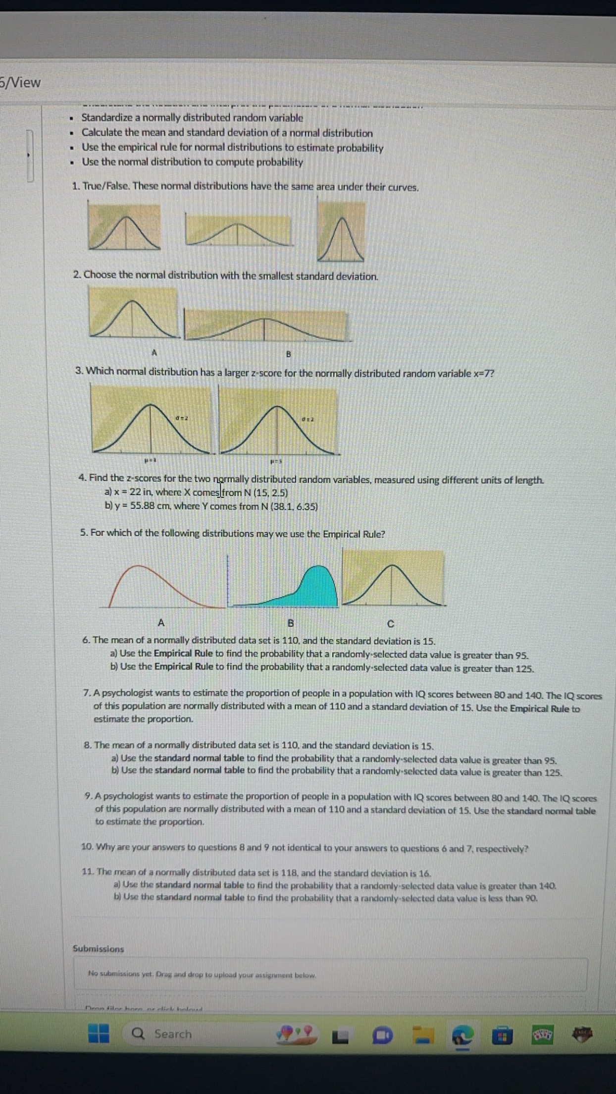 Solved Standardize A Normally Distributed Random Variable