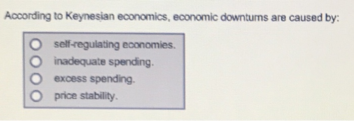 Solved According to Keynesian economics, economic downturns | Chegg.com