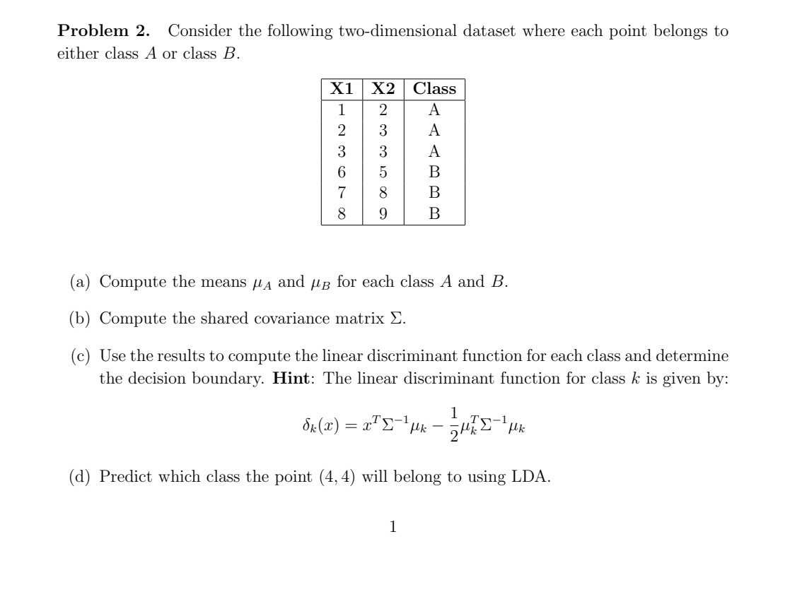 Solved Problem 2. ﻿Consider the following two-dimensional | Chegg.com