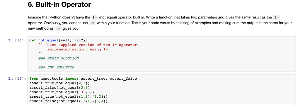 Solved 6. Built-in Operator Imagine that Python doesn't have | Chegg.com