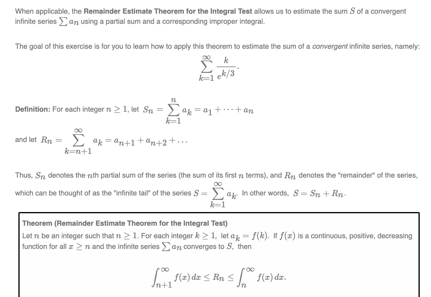Solved When applicable, the Remainder Estimate Theorem for | Chegg.com