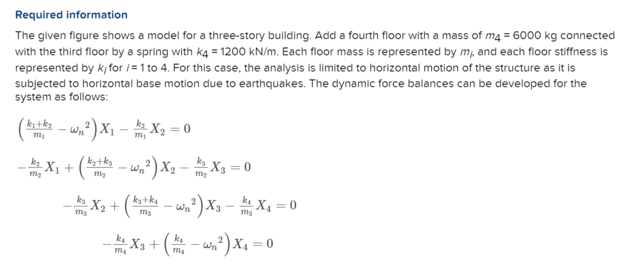 Solved The given figure shows a model for a three-story | Chegg.com