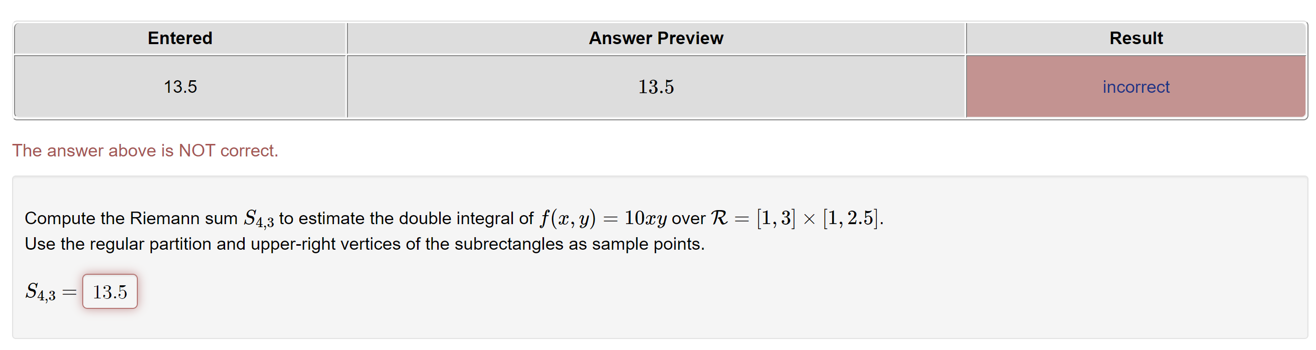 Solved The answer above is NOT correct. Compute the Riemann | Chegg.com