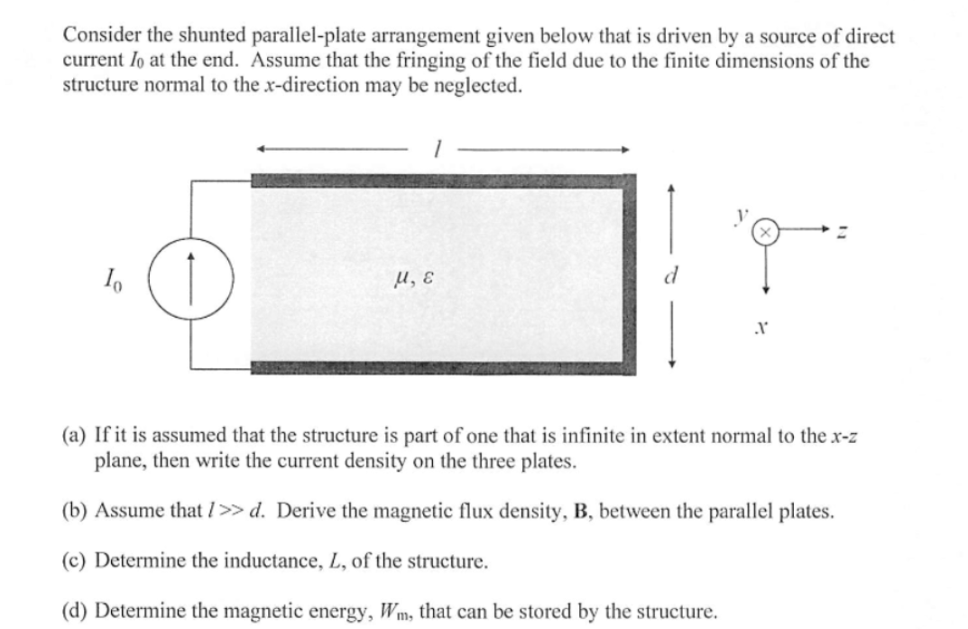 Consider the shunted parallel-plate arrangement given | Chegg.com