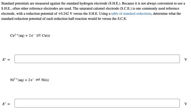 Solved Standard potentials are measured against the standard | Chegg.com
