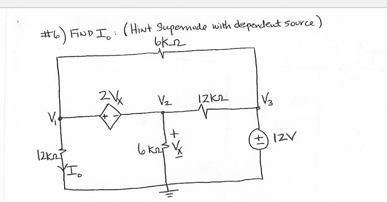 Solved #6) FWD I (Hint Supernode with dependent source) ) #I | Chegg.com