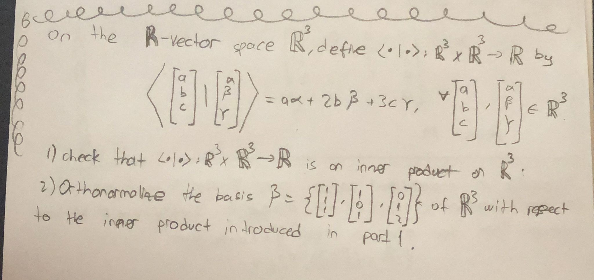 Solved belle eeeee on the R-vector space R, define (ala); 8² | Chegg.com