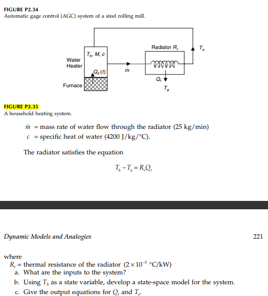FIGURE P2.34 Automatic gage control (AGC) system of a | Chegg.com