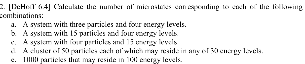 a. 2. [DeHoff 6.4] Calculate the number of | Chegg.com