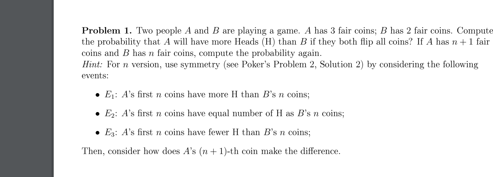 Solved Problem 1. Two people A and B are playing a game. A | Chegg.com