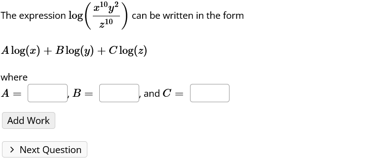 Solved (21°y? The expression log can be written in the form | Chegg.com