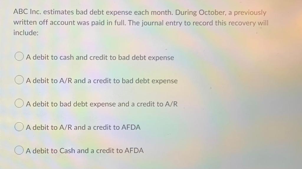 Solved A low accounts receivable turnover would most likely | Chegg.com