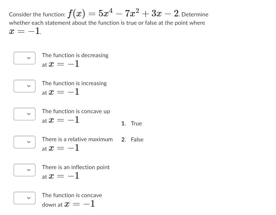 Solved Consider the function: f(x)=5x4−7x2+3x−2. Determine | Chegg.com