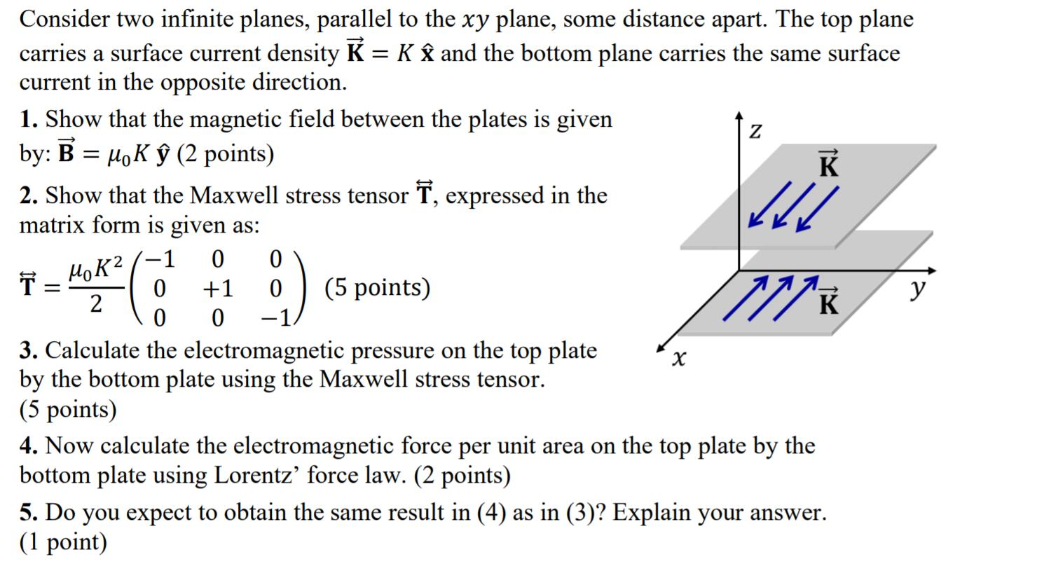 Solved Z Den Consider two infinite planes, parallel to the | Chegg.com