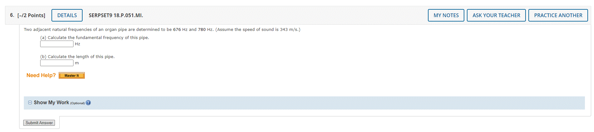 Solved I need help on my physics two homework. The subject | Chegg.com