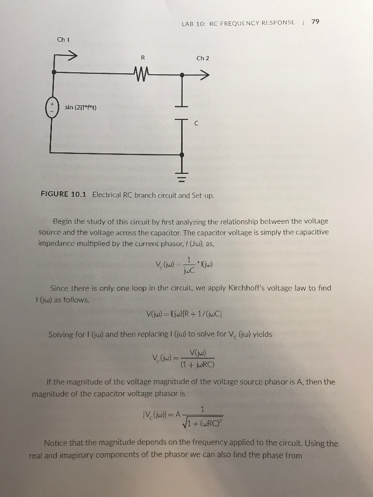 LAB 10 RC Frequency Response OBJECTIVE In this | Chegg.com