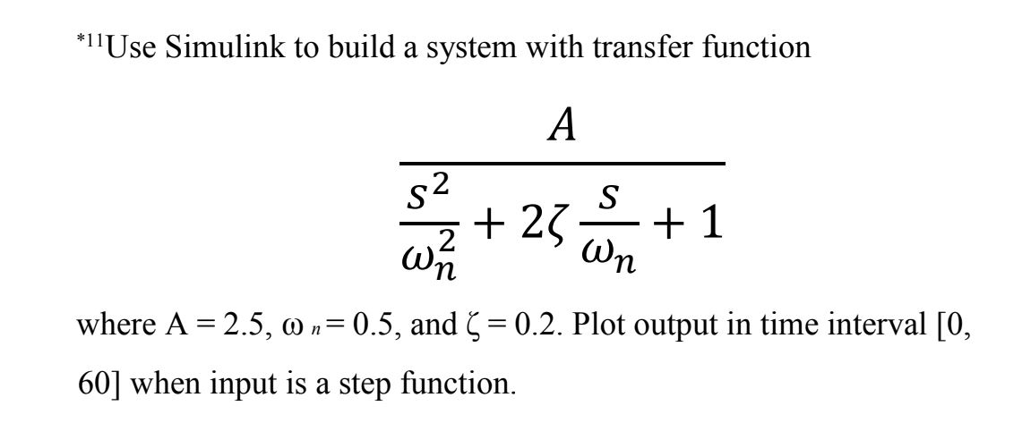 Solved Use Simulink to build a system with transfer | Chegg.com