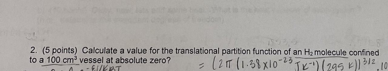 Solved 2 5 Points Calculate A Value For The Translational