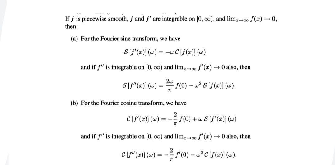 Solved If f is piecewise smooth, f and f' are integrable on | Chegg.com