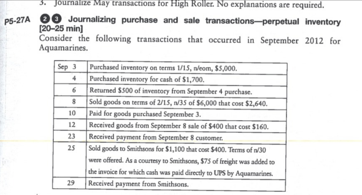 Solved 3. Journalize May transactions for High Roller. No | Chegg.com Solved 3. Journalize May transactions for High Roller. No | Chegg.com