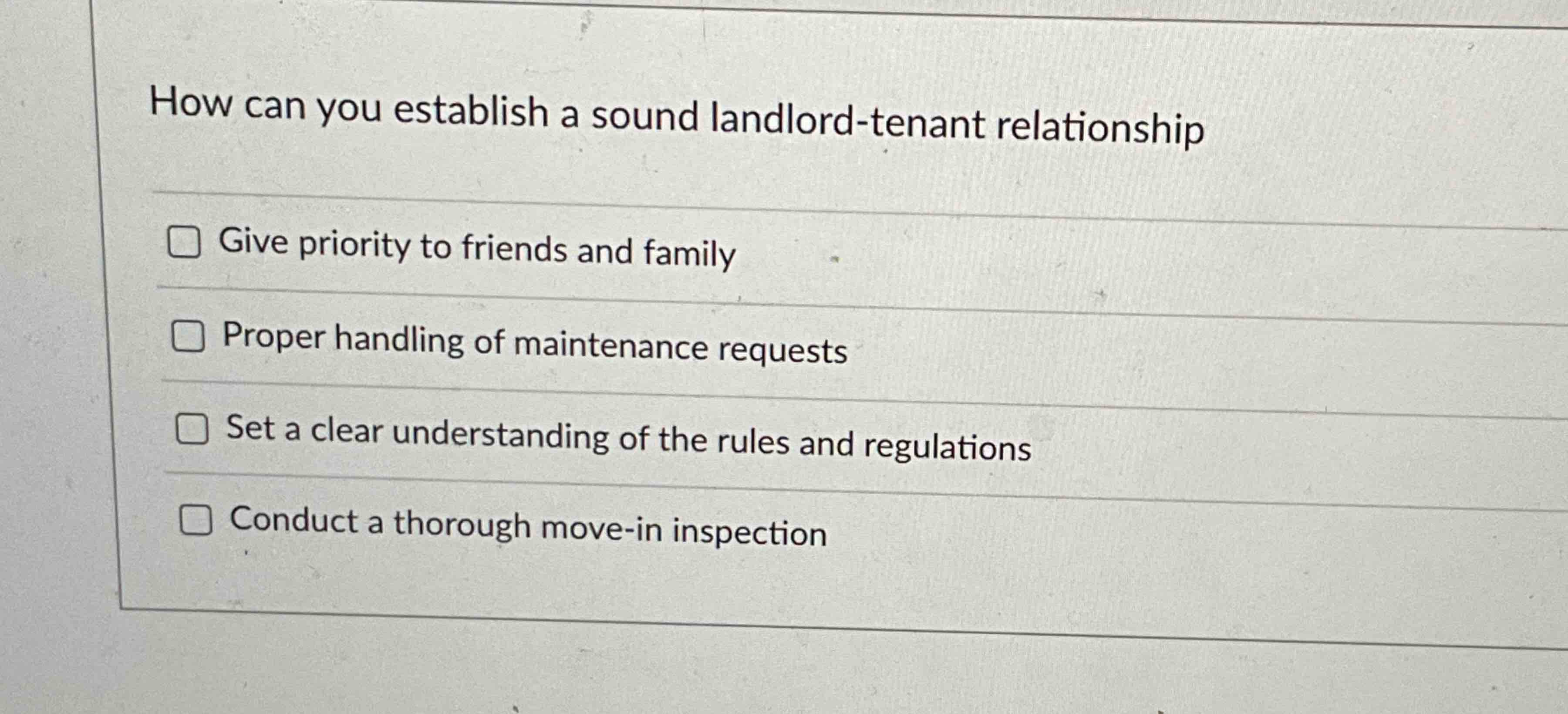 Solved How can you establish a sound landlord-tenant | Chegg.com