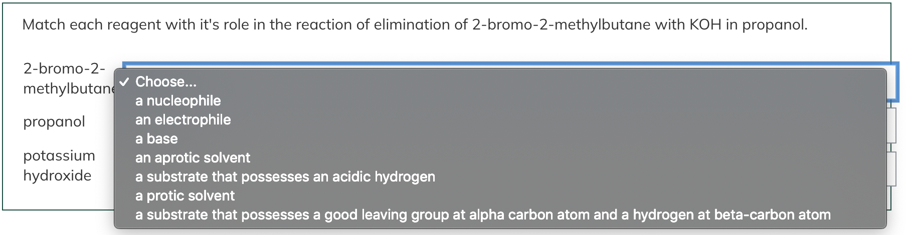 Solved Match each reagent with it's role in the reaction of | Chegg.com