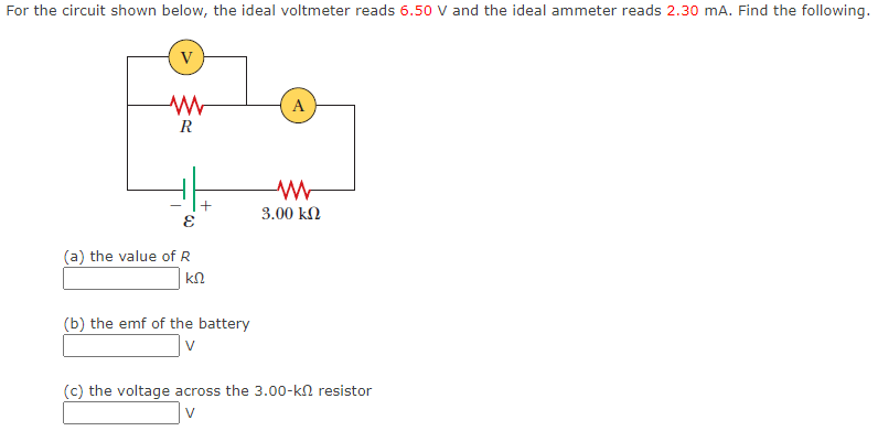 Solved For the circuit shown below, the ideal voltmeter | Chegg.com