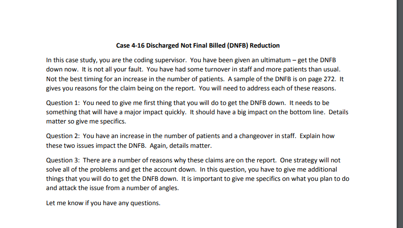 TABLE4-14 DNFB Report Legend for Reason Health Record | Chegg.com