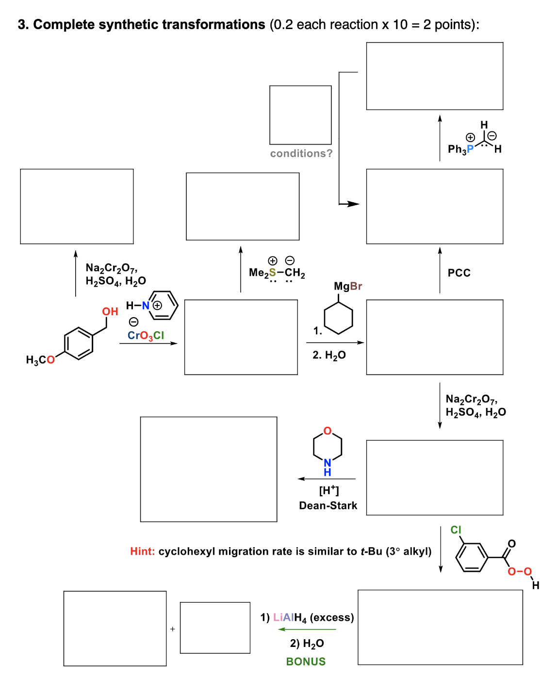 Solved complete synthetic transformations | Chegg.com