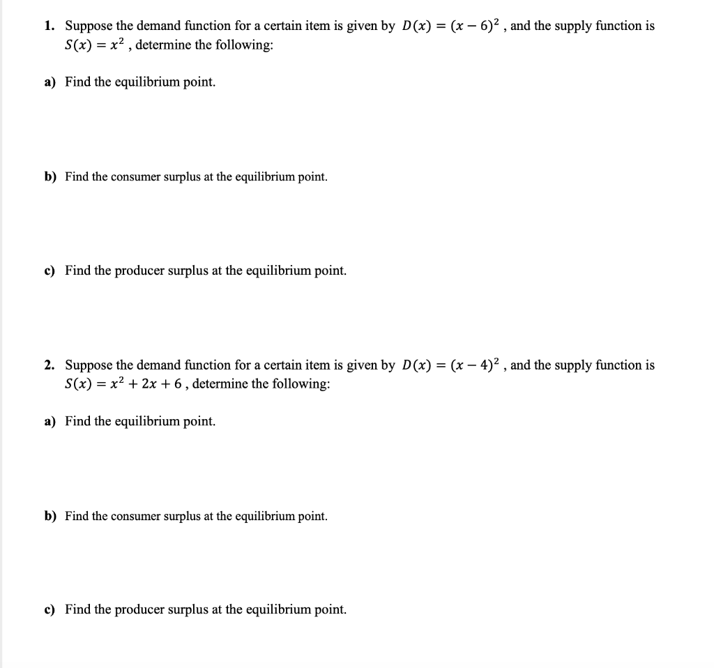 Solved 1. Suppose the demand function for a certain item is | Chegg.com