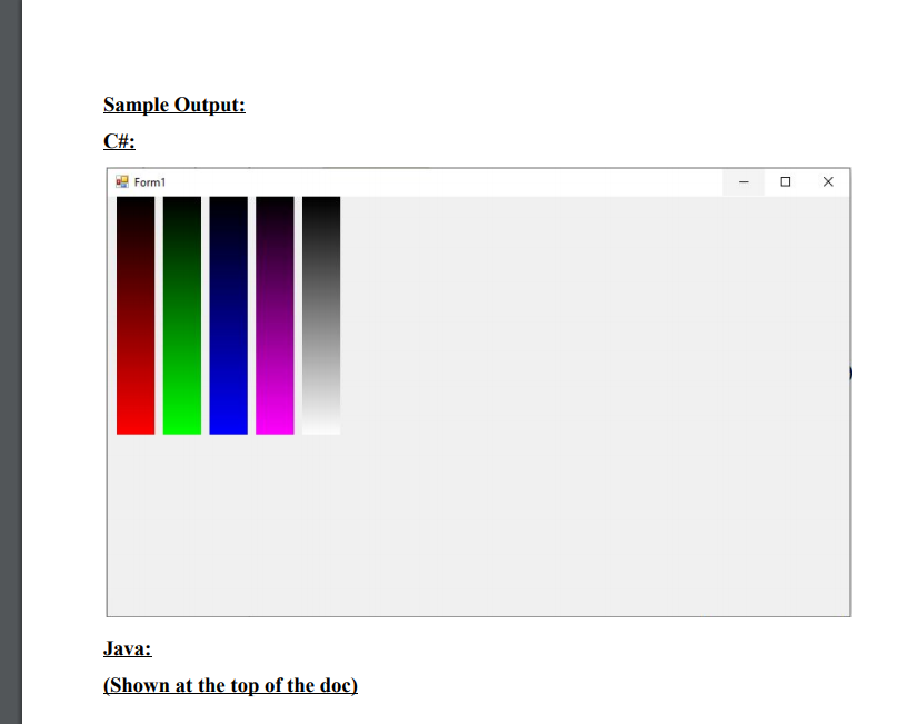 Solved Concept Summary: 1. Graphics Java/C# 2. Colors 3. | Chegg.com