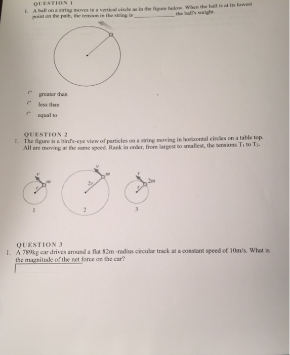 Solved QUESTION l. A ball on a string moves in a vertical | Chegg.com