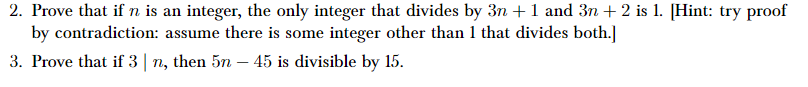 Solved 2. Prove that if n is an integer, the only integer | Chegg.com