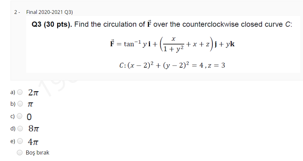 Solved 2- Final 2020-2021 Q3) Q3 (30 pts). Find the | Chegg.com