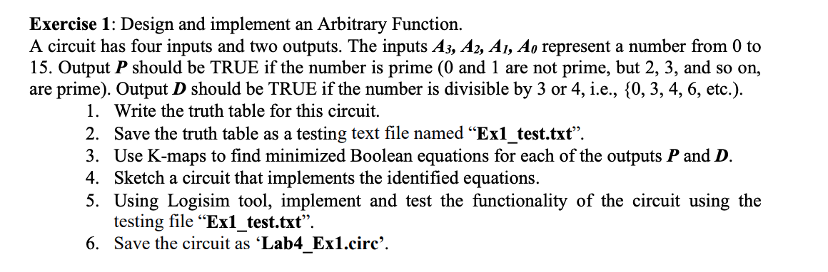 Solved Exercise 1: Design and implement an Arbitrary | Chegg.com