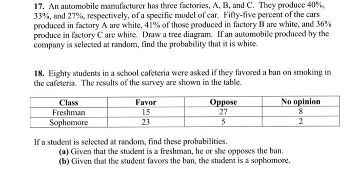 Solved An automobile manufacturer has three factories, A, B, | Chegg.com