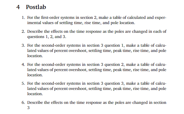 1. For the first-order systems in section 2 , make a | Chegg.com
