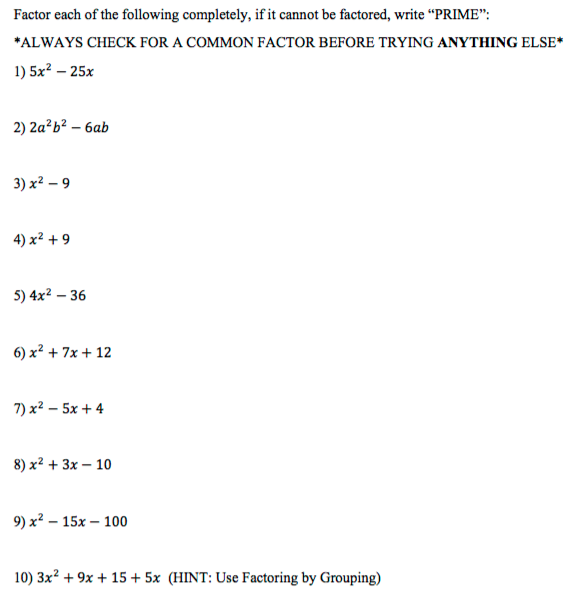 Solved Factor each of the following completely, if it cannot | Chegg.com