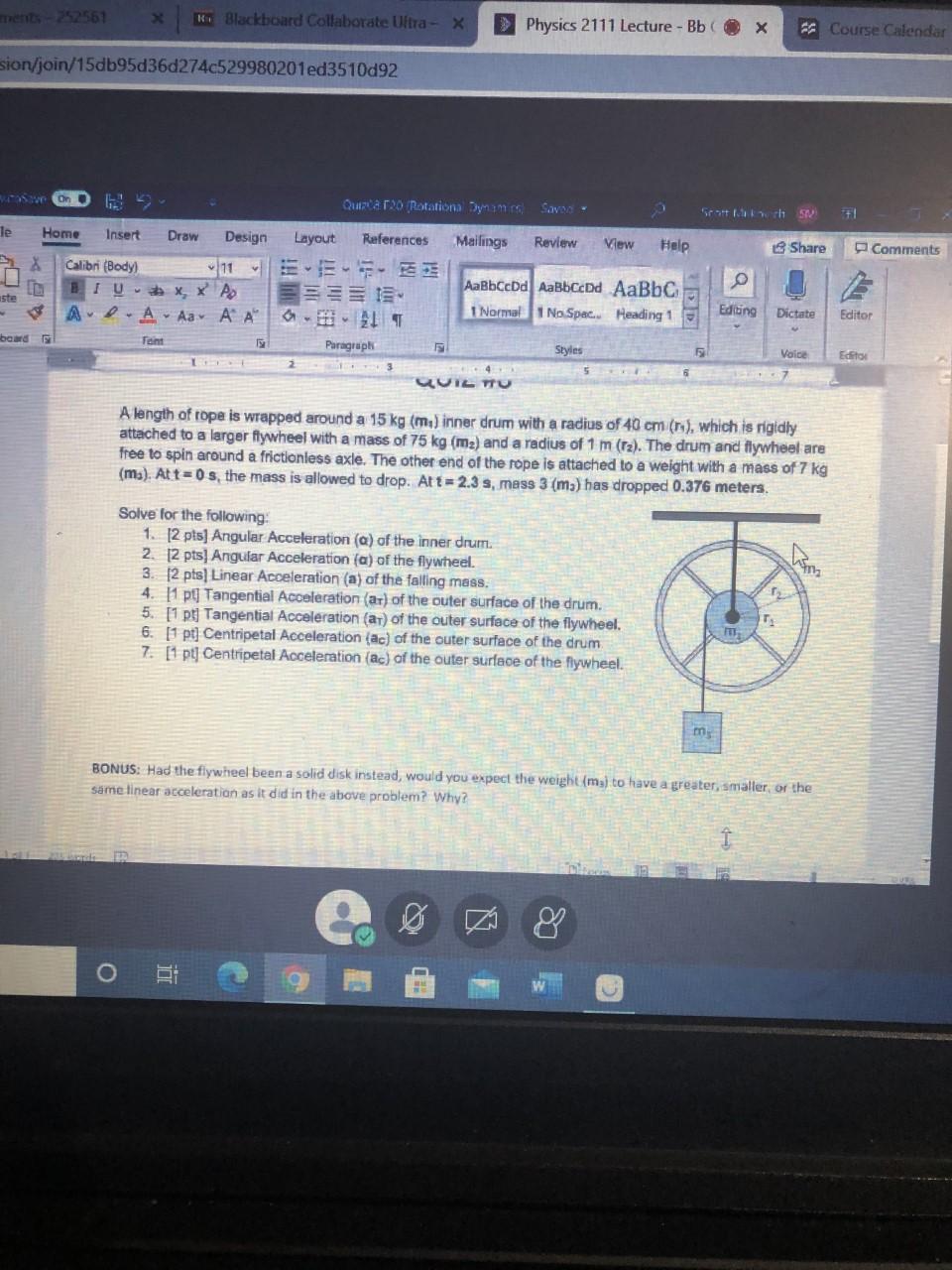 KI Blackboard Collaborate Ultra- Physics 2111 Lecture | Chegg.com
