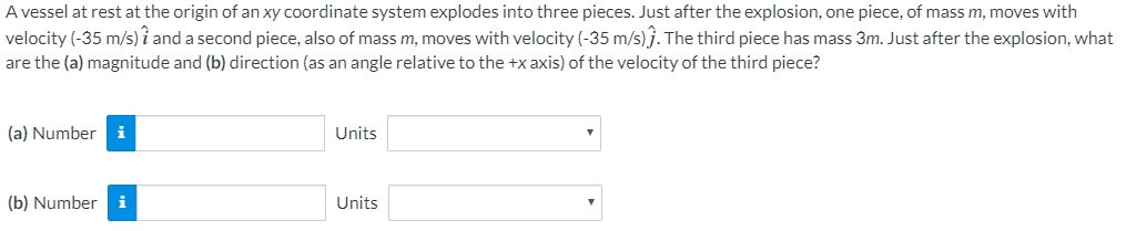 Solved A vessel at rest at the origin of an xy coordinate | Chegg.com