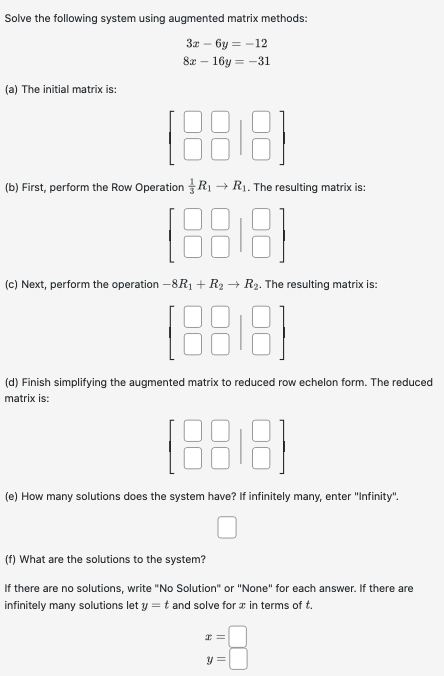 Solved Solve the following system using augmented matrix | Chegg.com
